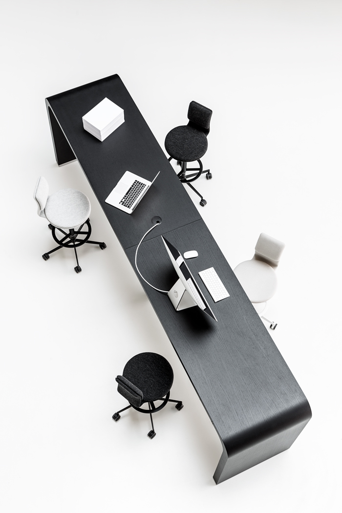 LAB S73 | Upholstered stool: with footrest, height-adjustable with ...