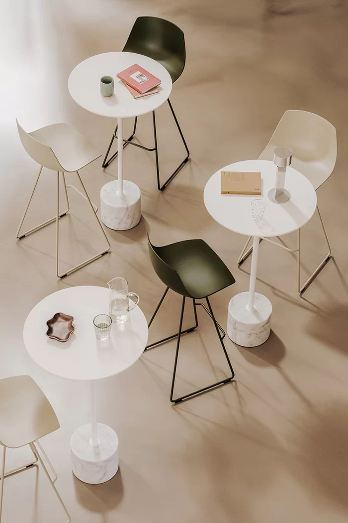 JEY T40 | Small designer table: With marble base H.45 - Lapalma