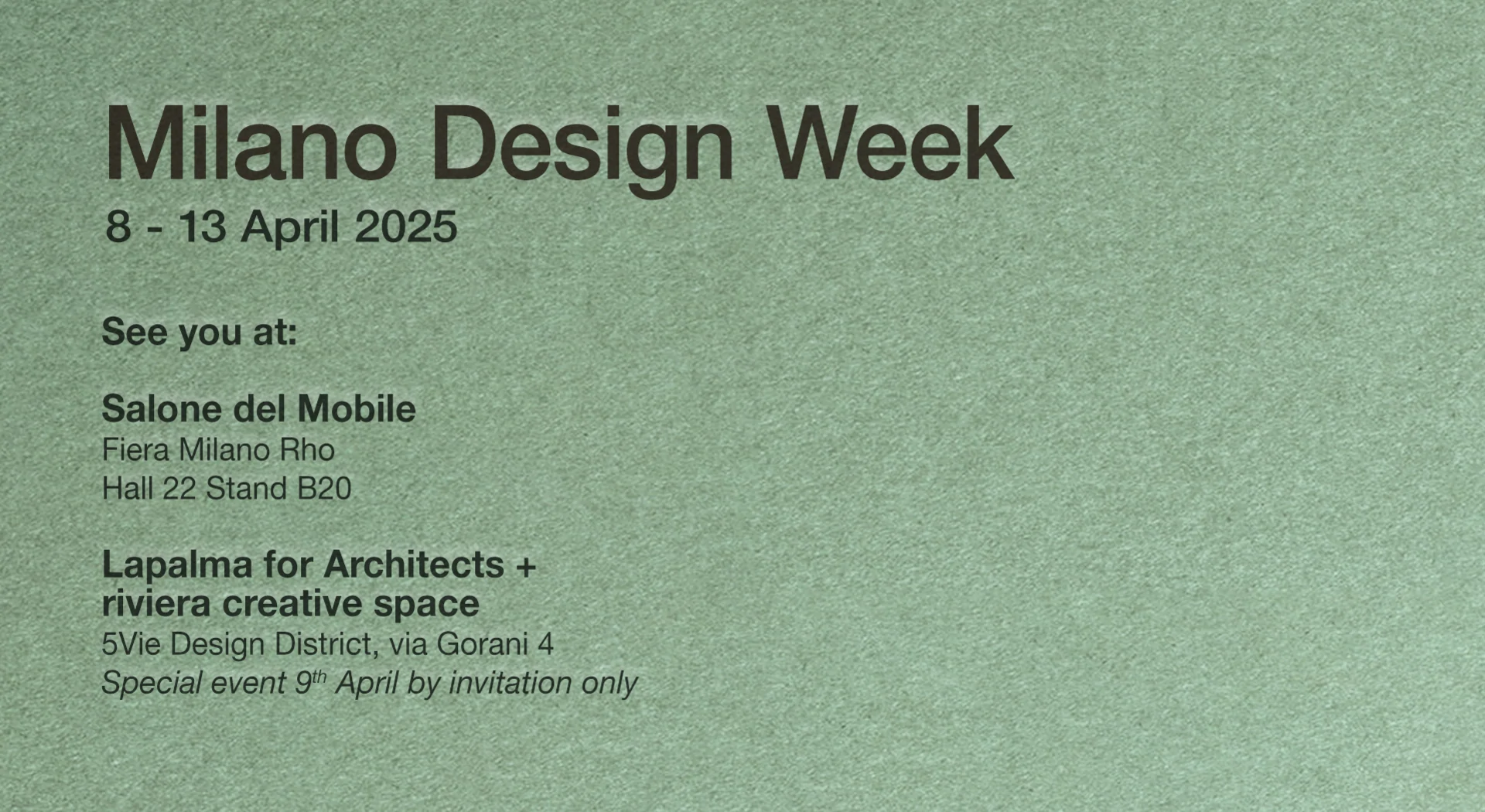 Milano Design Week 2025, Notizie - Lapalma