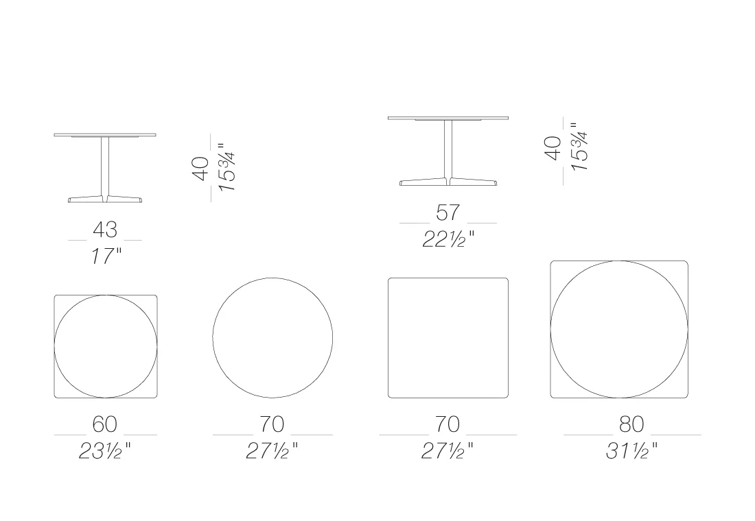 AUKI h40: outdoor side table for bars – Lapalma