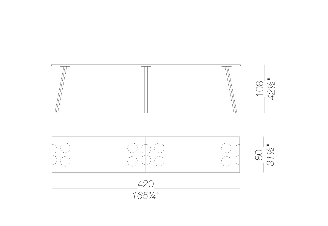 ORI High symmetric: Double high rectangular table H108 - Lapalma