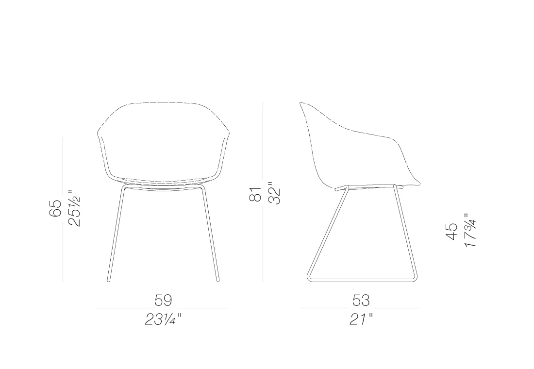 SEELA AC S318 | Sedia con scocca in plastica e base a slitta - Lapalma