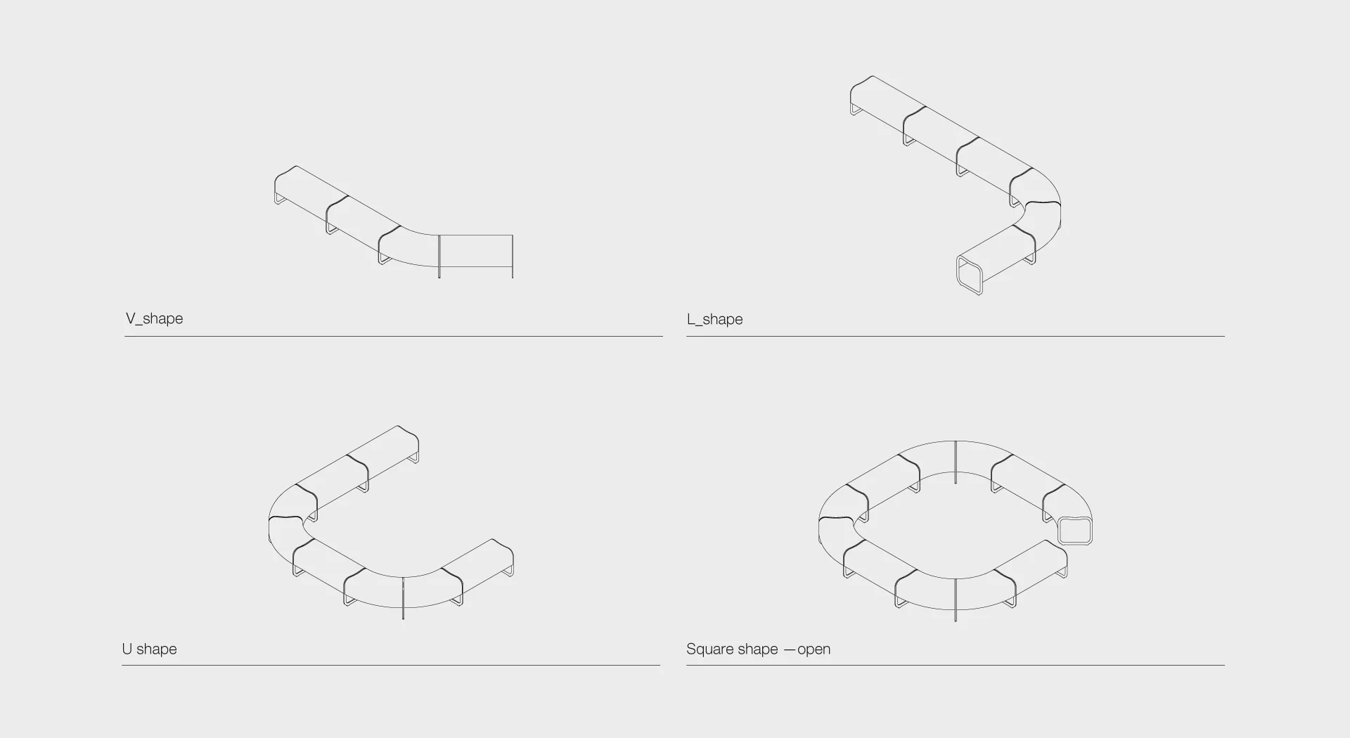 ZA SYSTEM UVL_shape | V-shaped seating system: Modular wood bench - Lapalma