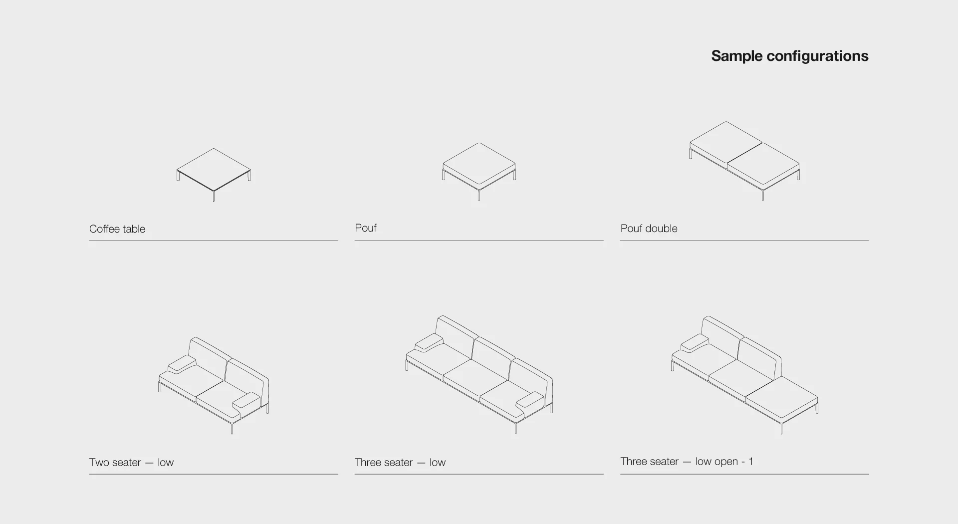 ADD SOFT : 3-seater modular sofa for outdoor lounge - Lapalma